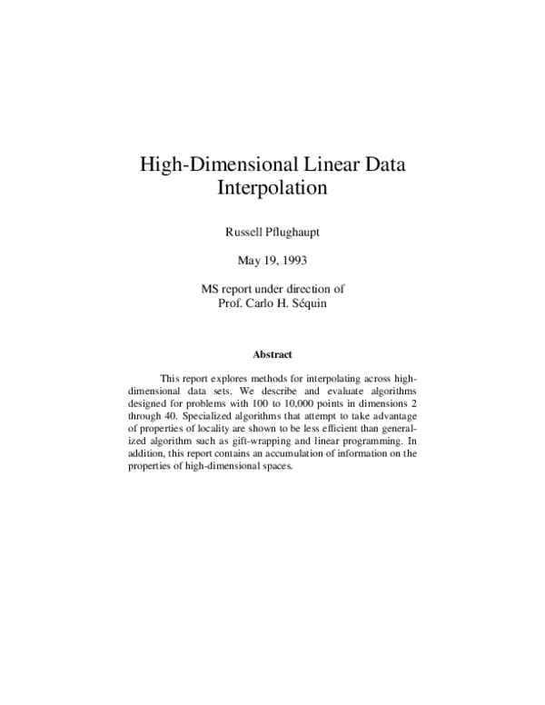 (PDF) High-Dimensional Linear Data Interpolation