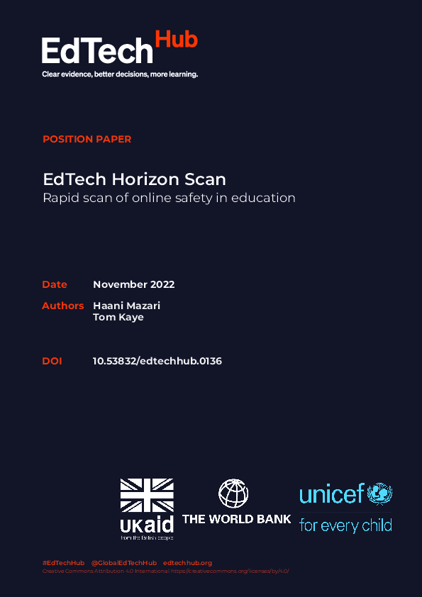 (PDF) EdTech Horizon Scan: Rapid scan of online safety in education