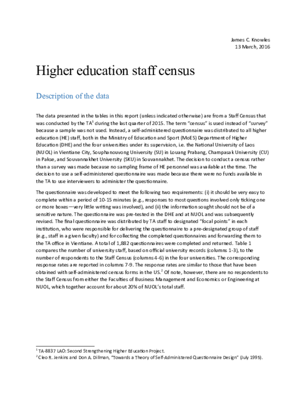 (DOC) Higher education staff census (Lao PDR)