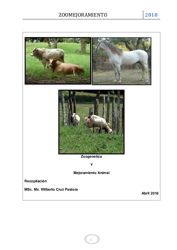 (PDF) Zoogenética y mejoramiento animal