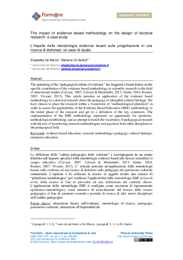 (PDF) The impact of evidence based methodology on the design of doctoral research: a case study
