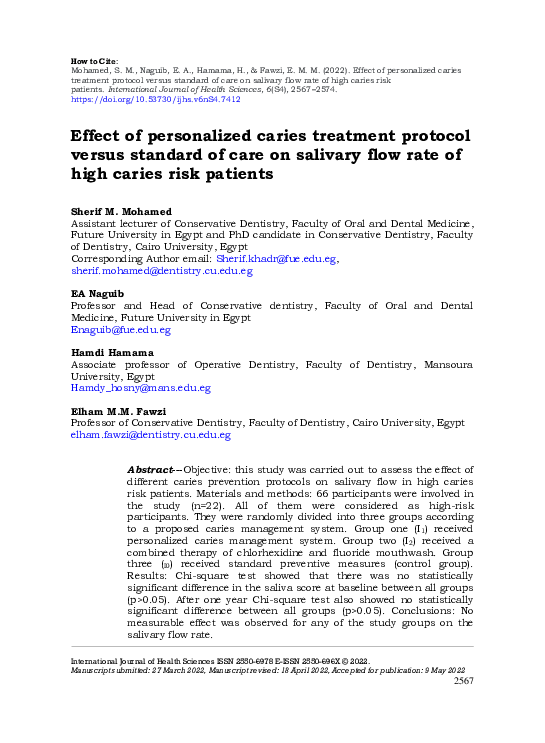 (PDF) Effect of personalized caries treatment protocol versus standard ...