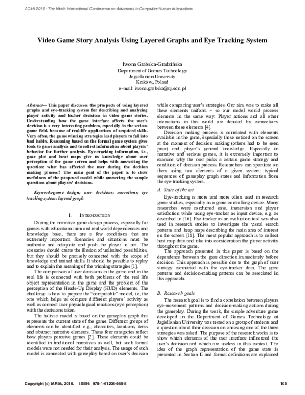 (PDF) Video Game Story Analysis Using Layered Graphs and Eye Tracking System