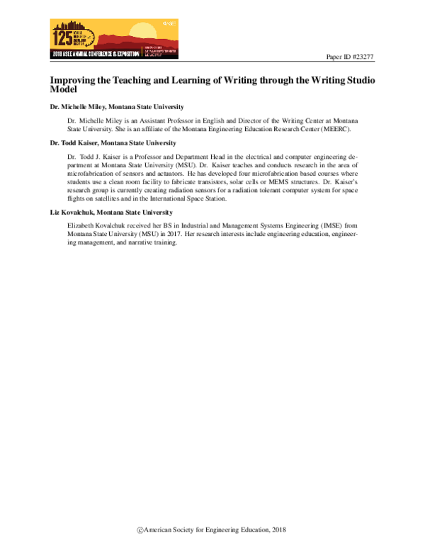 (PDF) Improving the Teaching and Learning of Writing through the ...