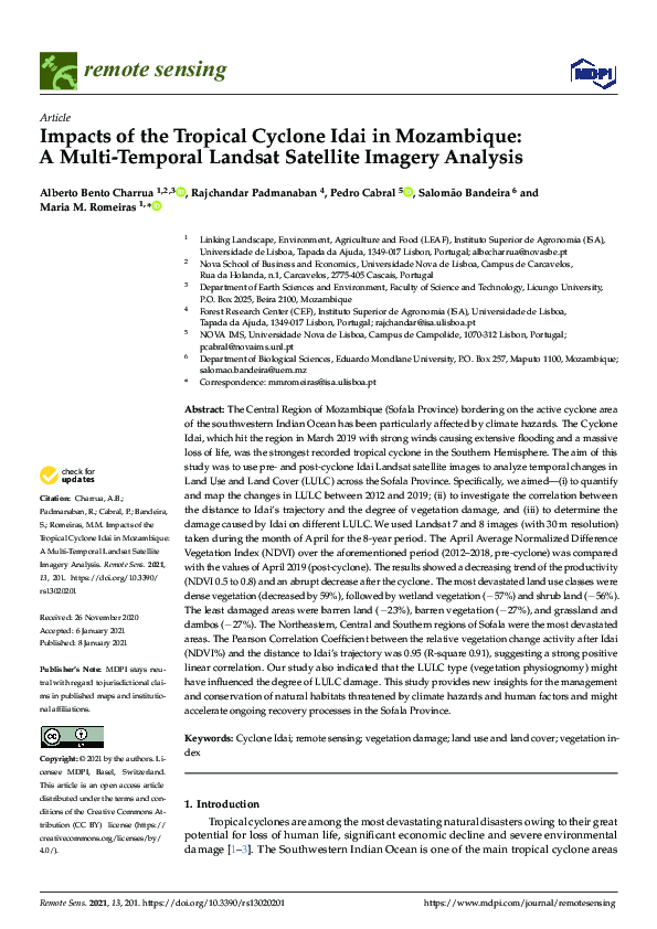 (PDF) Impacts of the Tropical Cyclone Idai in Mozambique: A Multi ...