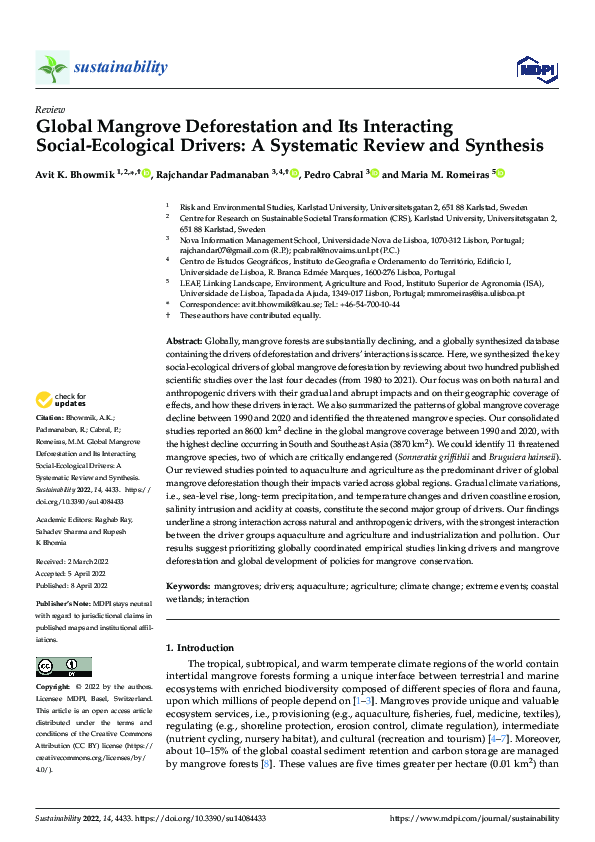 (PDF) Global Mangrove Deforestation and Its Interacting Social ...