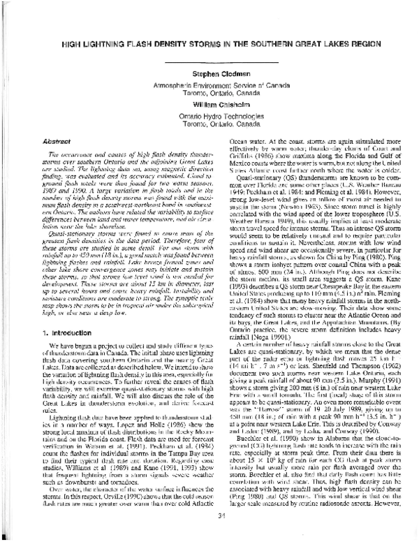 (PDF) High Lightning Flash Density Storms in the Southern Great Lakes ...