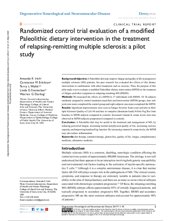 (PDF) Randomized control trial evaluation of a modified Paleolithic dietary intervention in the ...