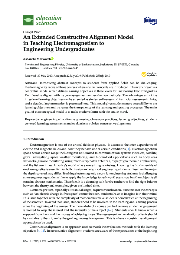 (PDF) An Extended Constructive Alignment Model in Teaching ...