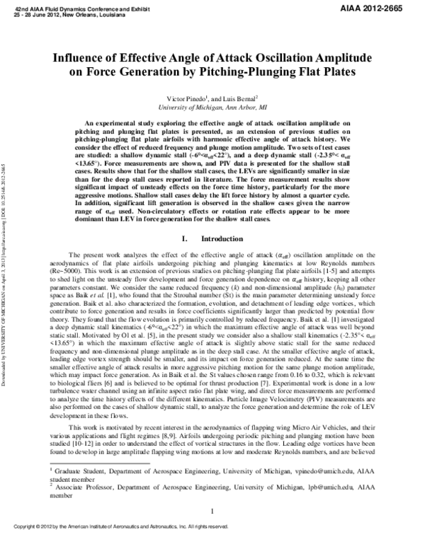 (PDF) Influence of Effective Angle of Attack Oscillation Amplitude on ...