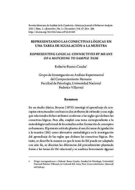 (PDF) REPRESENTANDO LAS CONECTIVAS LÓGICAS EN UNA TAREA DE IGUALACIÓN A ...