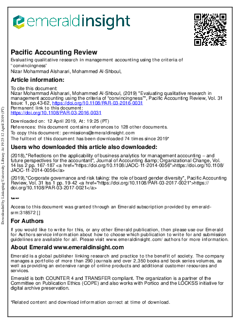 (PDF) Evaluating qualitative research in management accounting using ...