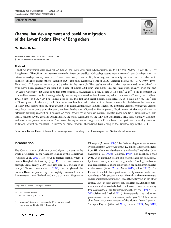 (PDF) Channel bar development and bankline migration of the Lower Padma ...