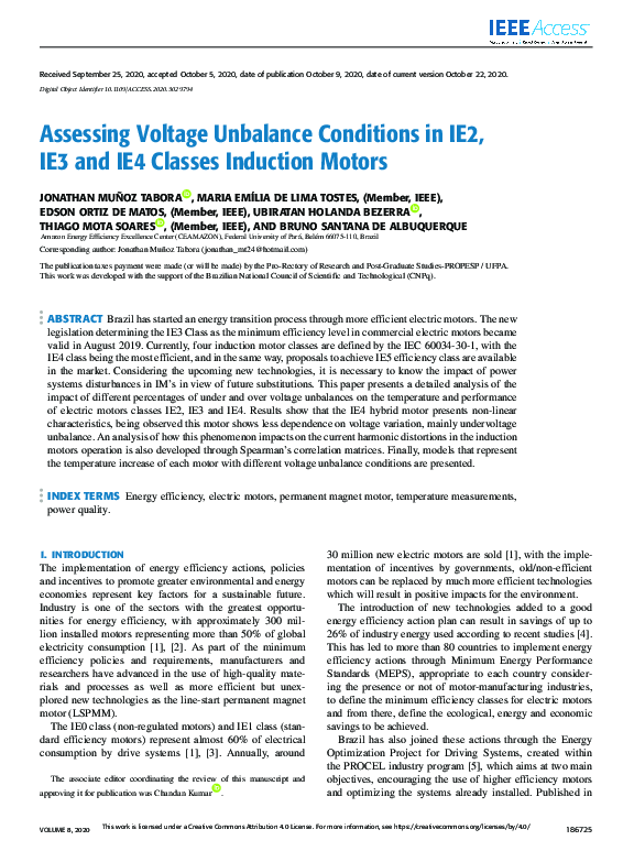 (PDF) Assessing Voltage Unbalance Conditions in IE2, IE3 and IE4 ...