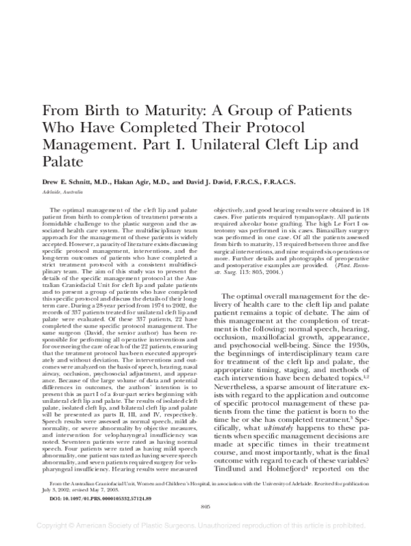 (PDF) From Birth to Maturity: A Group of Patients Who Have Completed Their Protocol Management ...