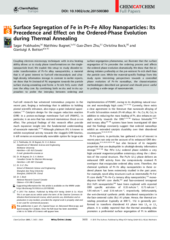 (PDF) Surface Segregation of Fe in Pt-Fe Alloy Nanoparticles: Its ...