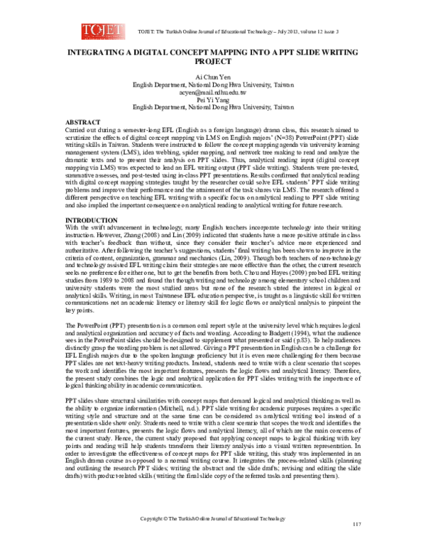 (PDF) Integrating a Digital Concept Mapping Into a PPT Slide Writing ...