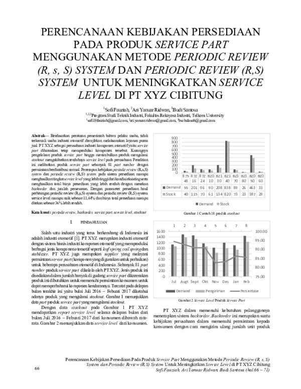 (PDF) Perencanaan Kebijakan Persediaan Pada Produk Service Part ...