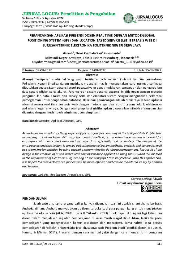 (PDF) Perancangan Aplikasi Presensi Dosen Real Time dengan Metode ...