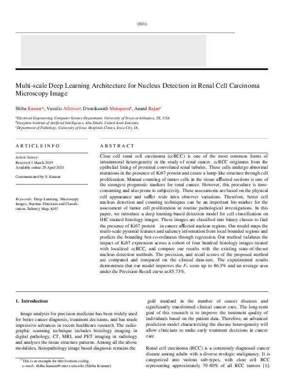 (PDF) Multi-scale Deep Learning Architecture for Nucleus Detection in ...