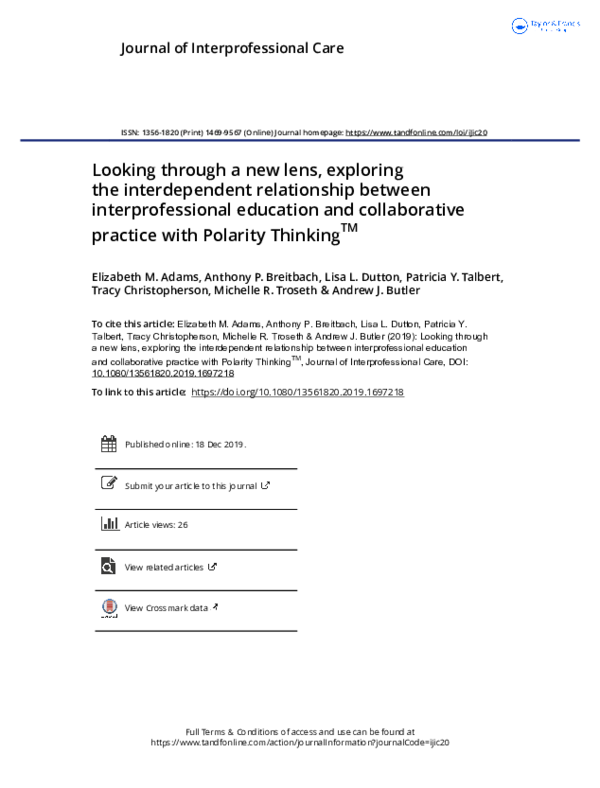 (PDF) Looking through a new lens, exploring the interdependent ...