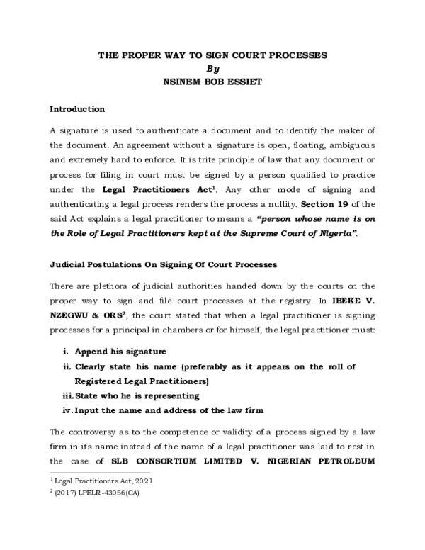 (PDF) THE PROPER WAY TO SIGN COURT PROCESSES