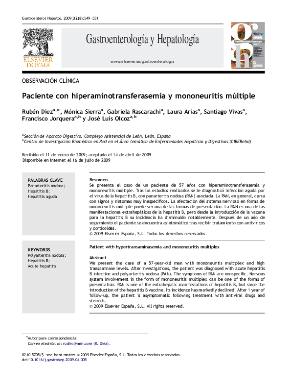 (PDF) Paciente con hiperaminotransferasemia y mononeuritis múltiple ...