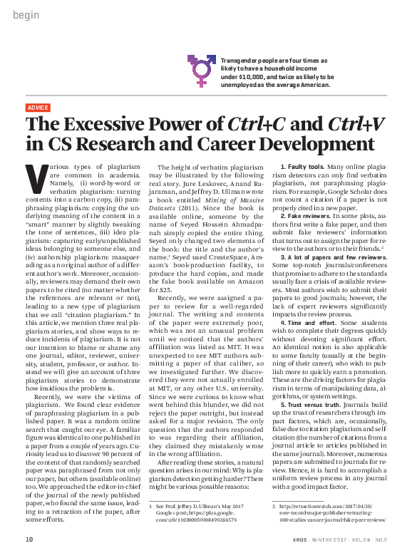 (PDF) The excessive power of Ctrl + C and Ctrl + V in CS research and ...