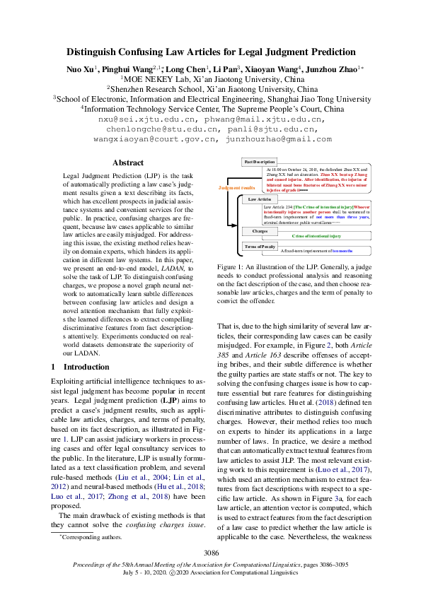 (PDF) Distinguish Confusing Law Articles for Legal Judgment Prediction