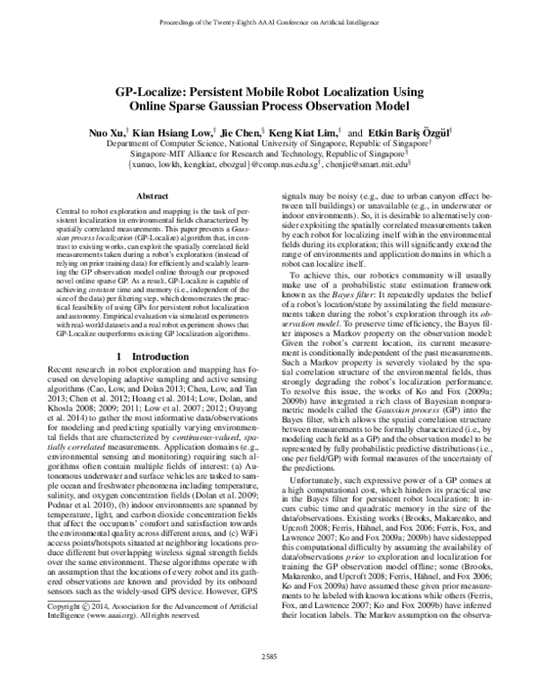 Pdf Gp Localize Persistent Mobile Robot Localization Using Online