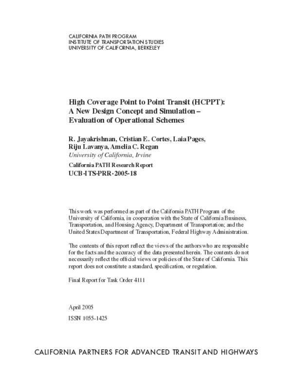 (PDF) High Coverage Point to Point Transit (HCPPT): A New Design Concept and Simulation ...