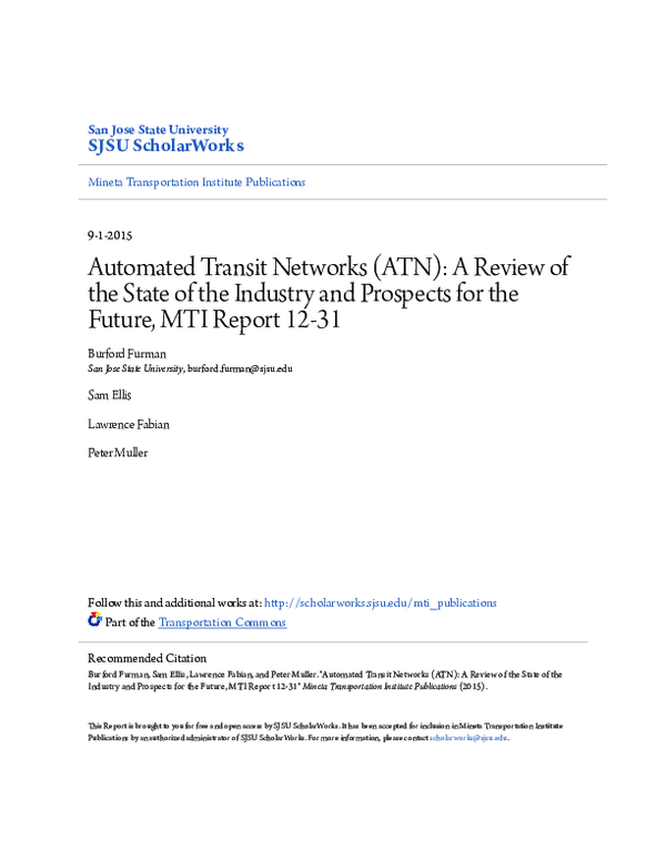 (PDF) Automated Transit Networks (ATN): A Review of the State of the ...