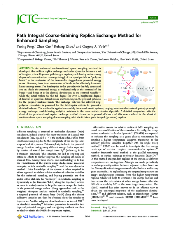 (PDF) Path Integral Coarse-Graining Replica Exchange Method for Enhanced Sampling