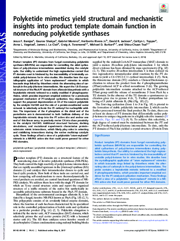 (PDF) Polyketide mimetics yield structural and mechanistic insights ...