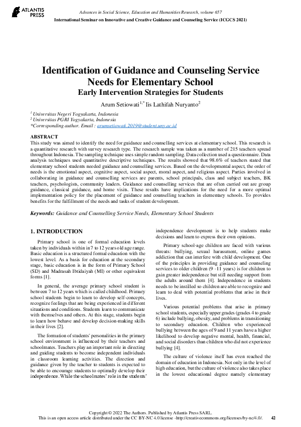 (PDF) Identification of Guidance and Counseling Service Needs for ...