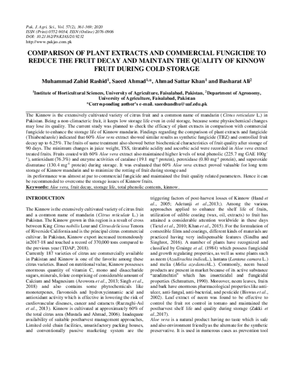 (PDF) Comparison of Plant Extracts and Commercial Fungicide to Reduce ...