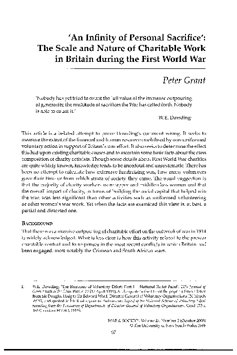(PDF) An Infinity of Personal Sacrifice': The Scale and Nature of ...