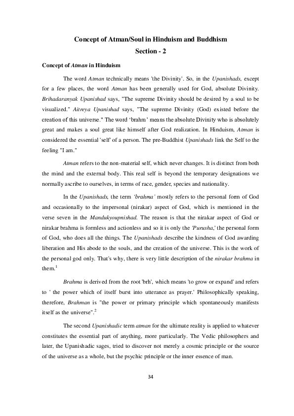 (PDF) Concept of Atman:Soul in Hinduism and Buddhism