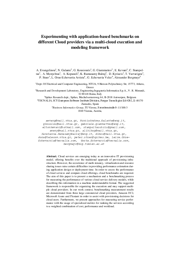 Pdf Experimenting With Application Based Benchmarks On Different