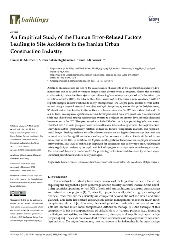 (PDF) An Empirical Study of the Human Error-Related Factors Leading to ...