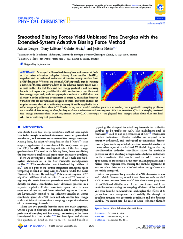(PDF) Smoothed Biasing Forces Yield Unbiased Free Energies with the ...