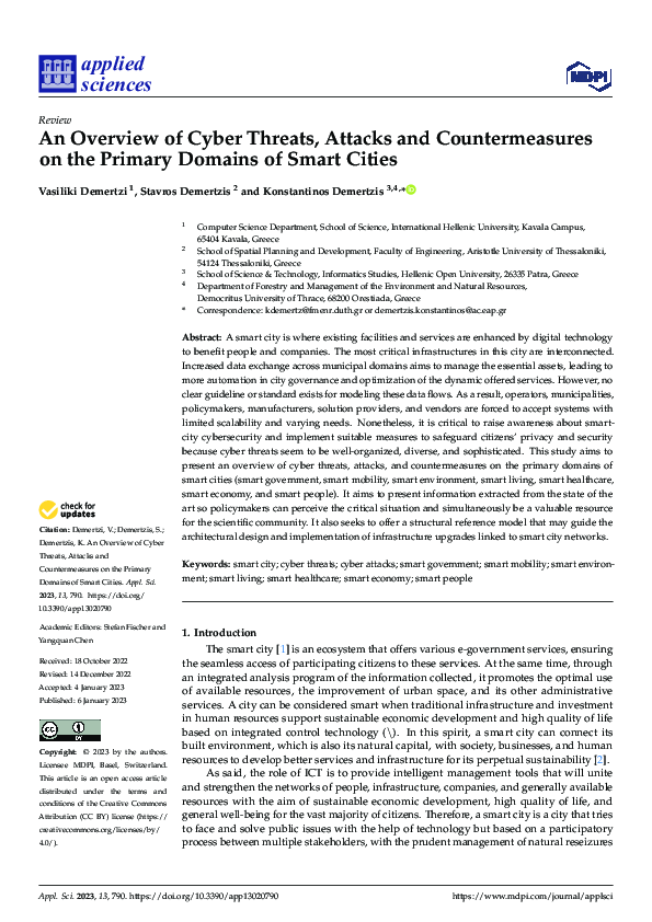 Pdf An Overview Of Cyber Threats Attacks And Countermeasures On The Primary Domains Of Smart