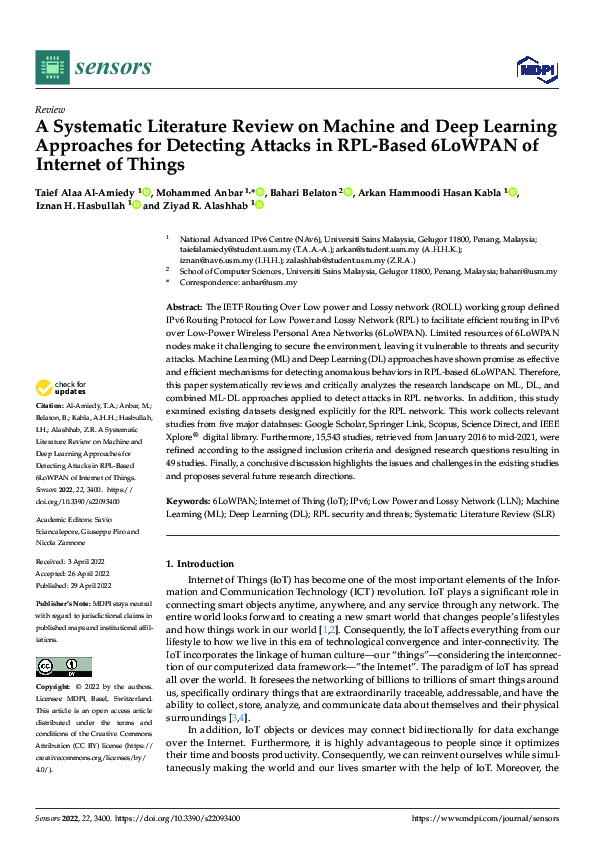 Pdf A Systematic Literature Review On Machine And Deep Learning Approaches For Detecting