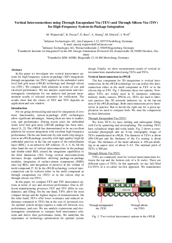 (PDF) Vertical interconnections using through encapsulant via (TEV) and ...