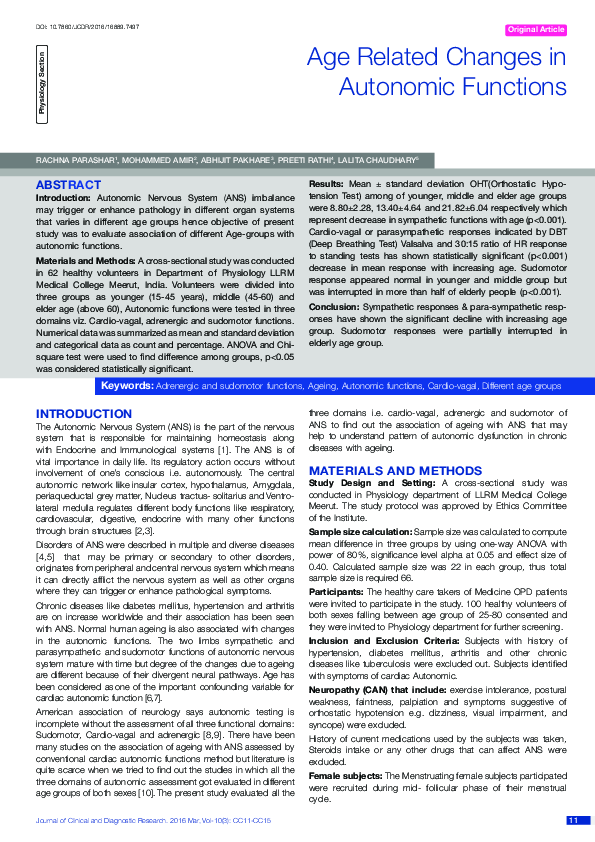 (PDF) Age Related Changes in Autonomic Functions