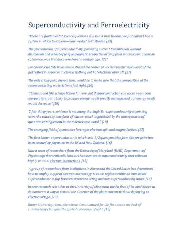 (PDF) Superconductivity and Ferroelectricity