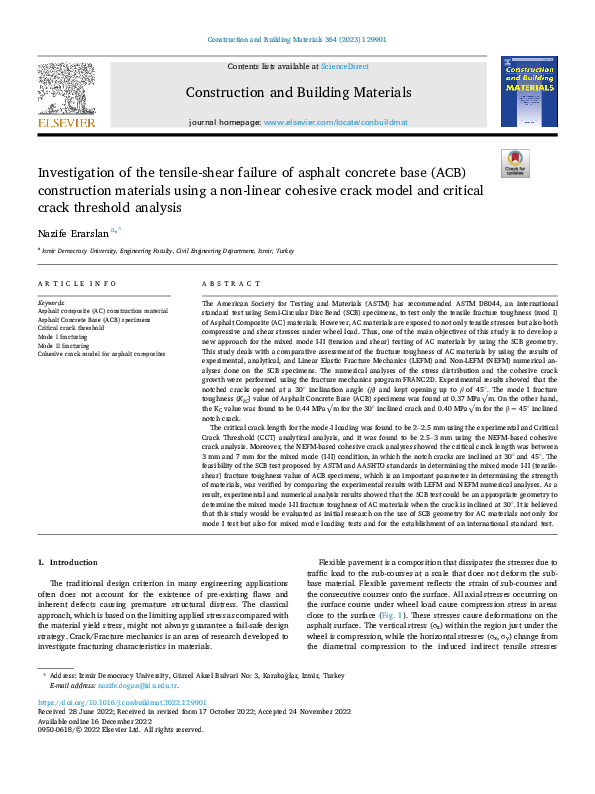(PDF) Investigation of the tensile-shear failure of asphalt concrete ...