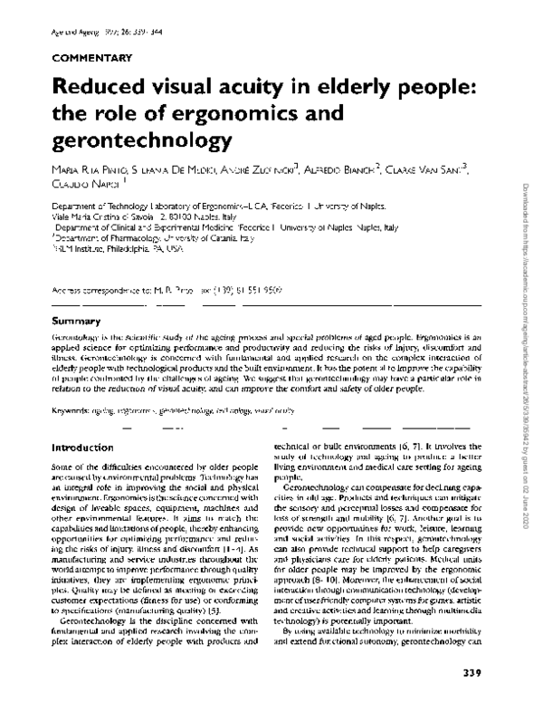 (PDF) Reduced visual acuity in elderly people: the role of ergonomics ...