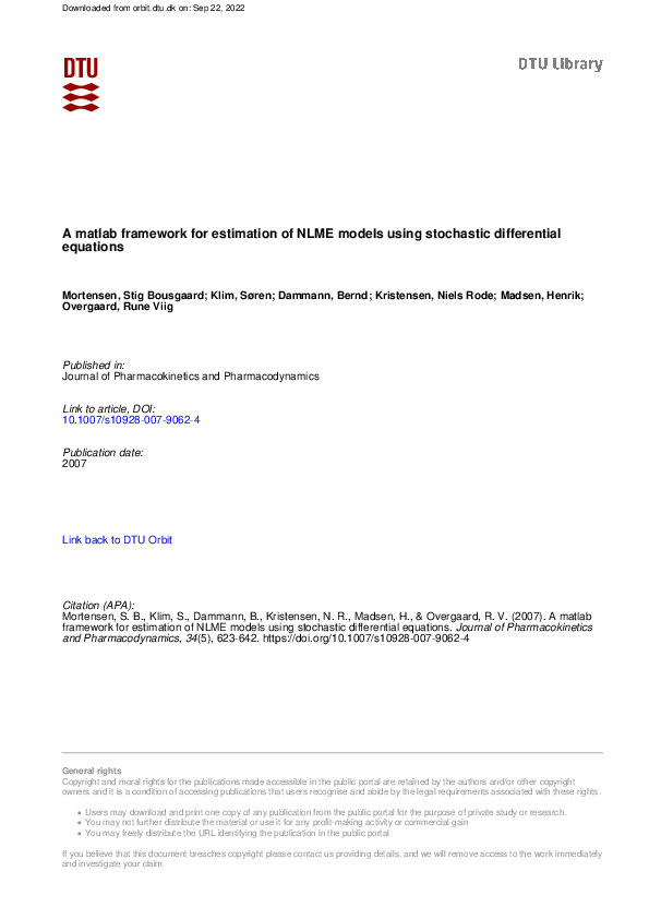 Pdf A Matlab Framework For Estimation Of Nlme Models Using Stochastic 6510