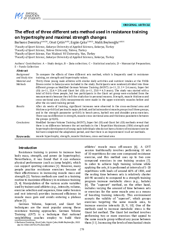 (PDF) The effect of three different sets method used in resistance ...